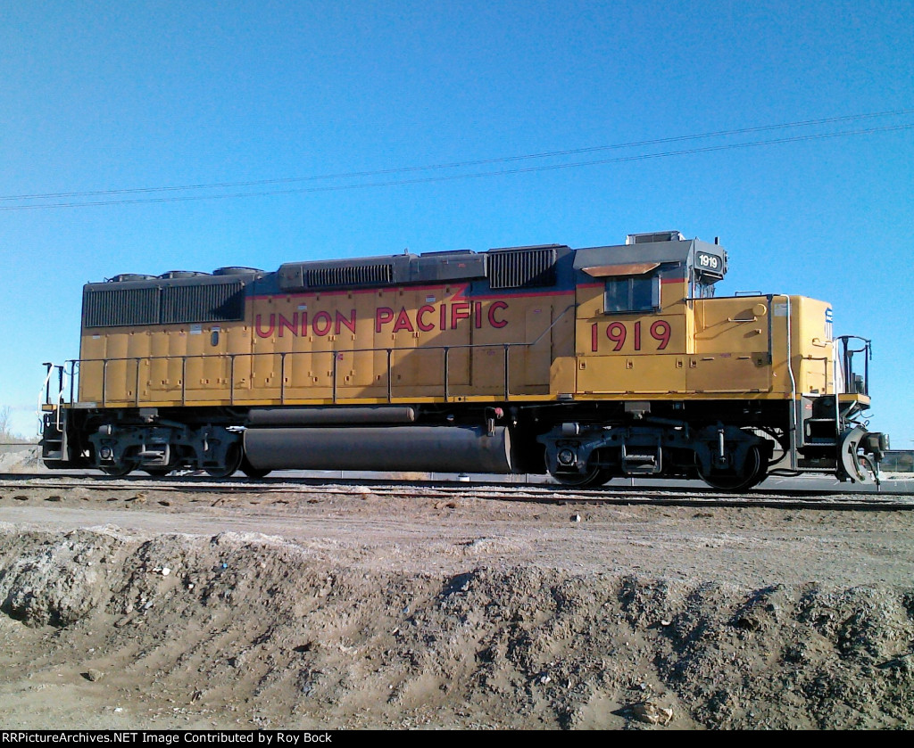 A solo Union Pacific UP 1919 standing alone